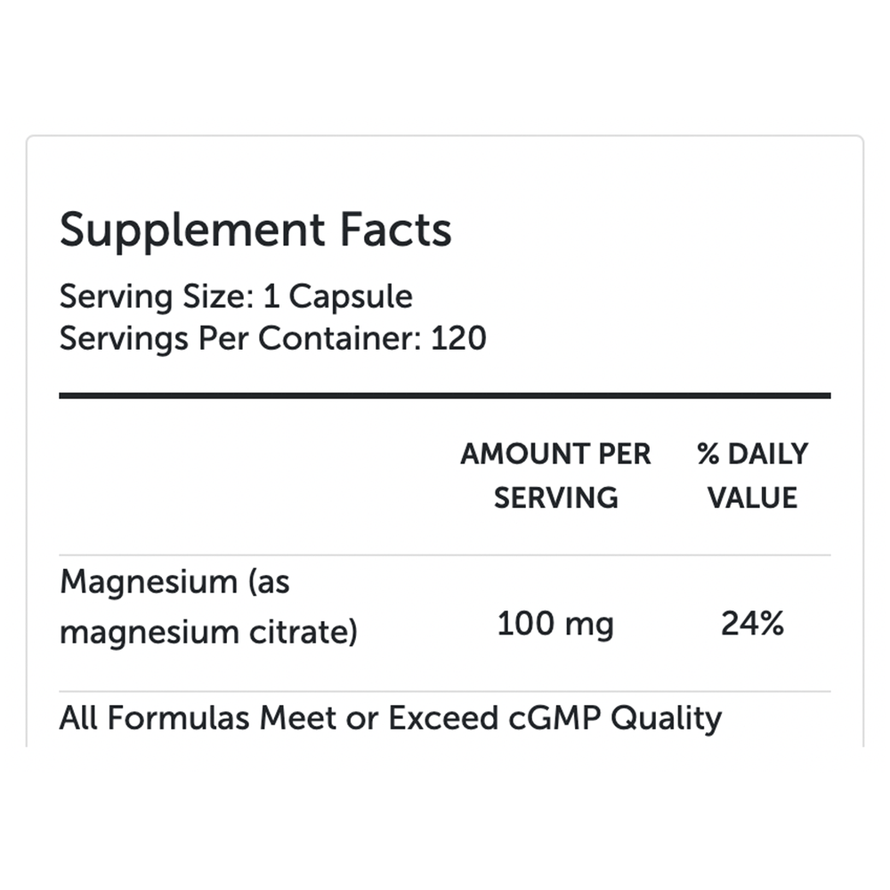 Magnesium Citrate 120 Capsules – Farmacy.com