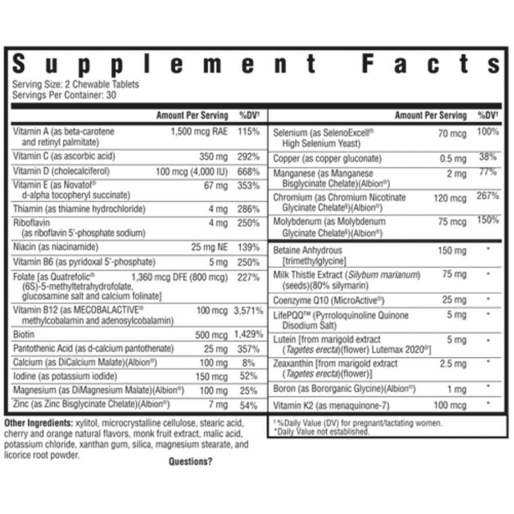 Prenatal Essentials Chewable 60 Tablets – Farmacy.com